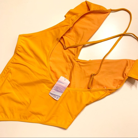 Forever 21 | Swim | New Forever2 Yellow Ruffle One Piece Swimsuit ...